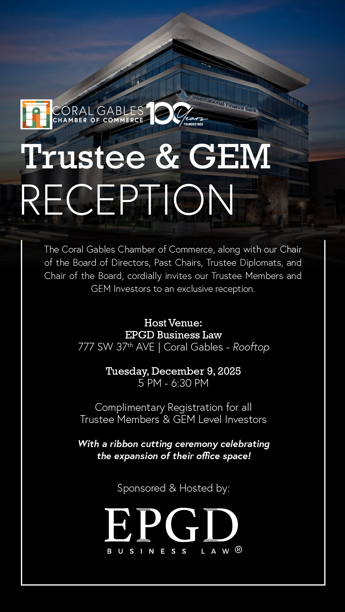 Trustee Reception 12092025 | Coral Gables Chamber of Commerce